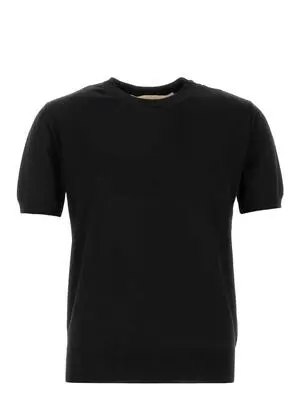 Valentino Garavani Cable Knit Crew Neck Sweater In Virgin Wool - Black