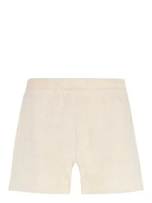 Tory Burch Terry Cloth Jacquard Logo Mini Shorts - Ivory