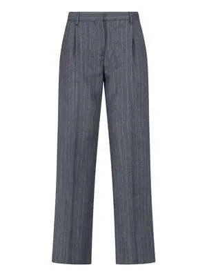LARDINI Virgin Wool Blend Tailored Trousers For - Grey