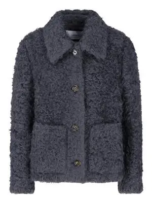 LARDINI Textured Mohair Tailored Jacket - Grey