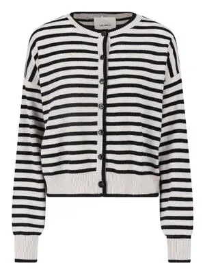LISA YANG LISA YANG Striped Crew Neck Cardigan