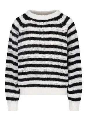 LISA YANG LISA YANG Striped Cashmere-Silk Crewneck Sweater