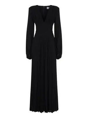Elisabetta Franchi Long Lurex T-shirt Dress In Viscose Blend - Black