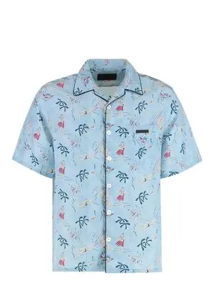 PRADA Prada Printed Viscose Silk-Blend Shirt With Front Pocket