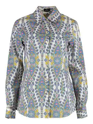 ETRO Etro Paisley-Print Stretch Cotton Poplin Shirt