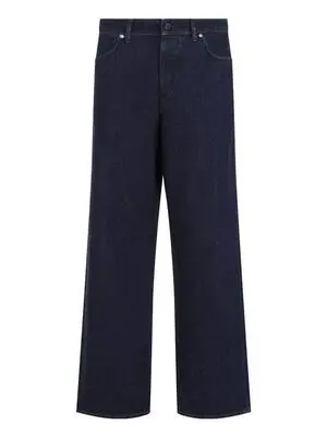Stone Island Straight-leg Cotton Trousers - Blue