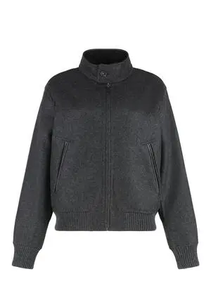 TOD`S TOD'S Cashmere Knit Bomber Jacket With Leather Details