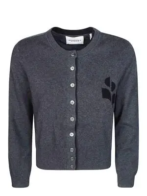 Isabel Marant Étoile Lonagz Wool-cotton Cardigan Sweater - Grigio