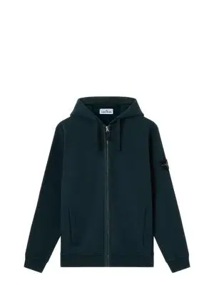 STONE ISLAND Stone Island Hooded Zip Sweatshirt With Adjustable Drawstring, Front Pockets & Ribbed Trim