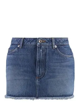 DOLCE & GABBANA DOLCE & GABBANA Mini Skirt With Rivets And Frayed Hem