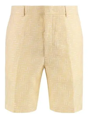 Fendi Linen Bermuda Shorts - Yellow