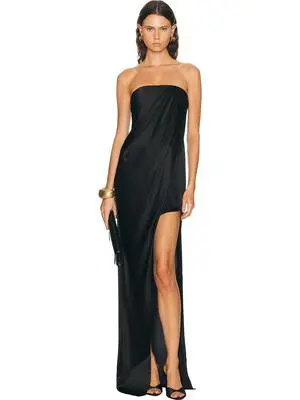 THE SEI Strapless Wrap Gown - Black