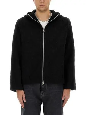 Our Legacy Felpa In Lana Con Zip - Black