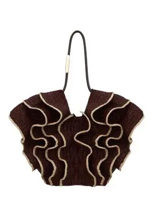 Zimmermann Goldentime Medium Rafia Tote - Brown