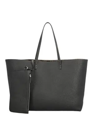 Fendi Fendi Roll Medium Leather Tote Bag Black
