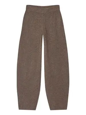 BY MALENE BIRGER Carmela Ribbed Wool Trousers - Fosil