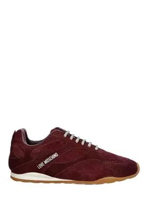 Moschino Suede Panelled Logo Detail Sneakers - Red