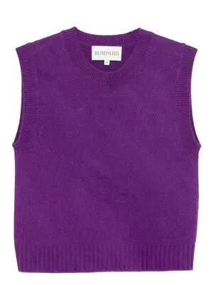 Eric Bompard Round Neck Knitted Vest - Purple