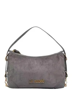Moschino Love Moschino Logo Plaque Shoulder Bag Grey