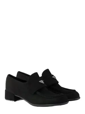 Prada Prada Fabric Loafers With Enamel Triangle Logo Black