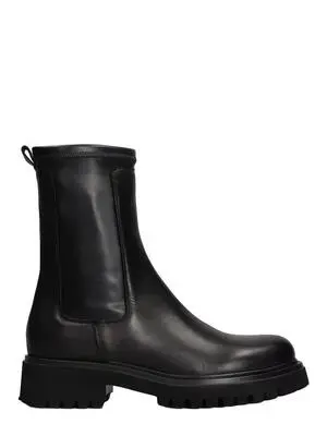 JULIE DEE Lug Sole Chelsea Boots - Black