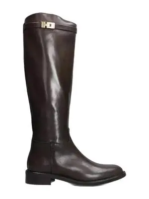 JULIE DEE Knee-high Buckled Boots - Brown