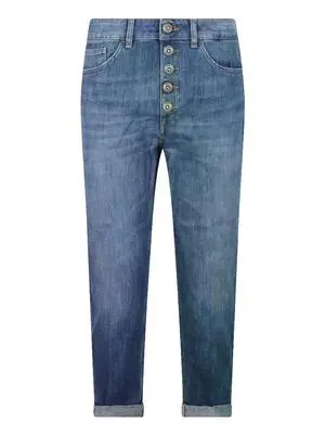 DONDUP Button-fly Cropped Jeans - Blue