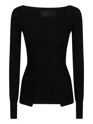 DONDUP Ribbed Knit Cut-out Sweater - Black
