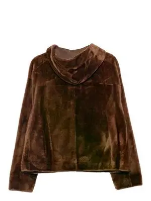 UTZON Hooded Chest-pocket Reversible Jacket - Brown