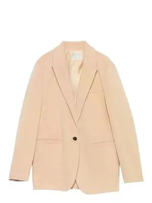 FORTE_FORTE Single-breasted Peak-lapels Blazer - Neutrals