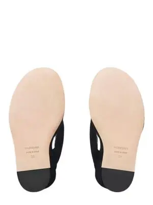 Balenciaga Velvet Wedge Thong Sandals - Black