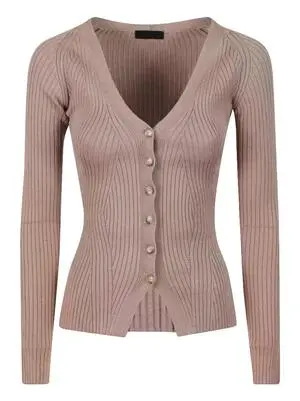 DONDUP Ribbed-knit V-neck Cardigan