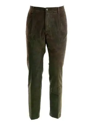 CRUNA Corduroy Trousers With Belt Loops - Brown