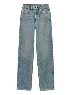 Alexander Wang Crystal Mirror Logo Ez Jeans - Blue