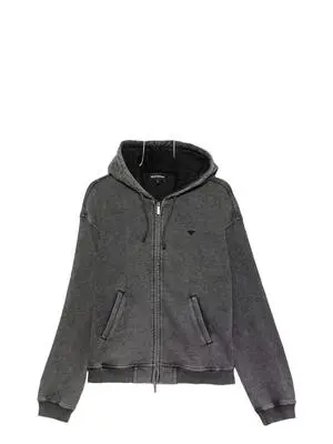 EMPORIO ARMANI Faded-effect Logo-patch Hoodie