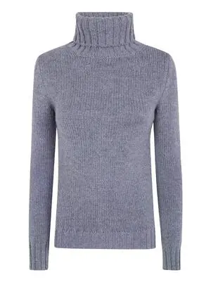 BASE Merino Roll-neck Knit Sweater - Grey