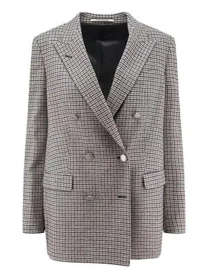 Tagliatore Check Double-breasted Blazer - Grey