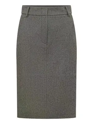 Andamane The Attico Xania Belt-loops Midi Skirt - Grey