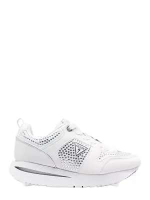 Guess Crystal Embellished Lace-up Sneakers - White