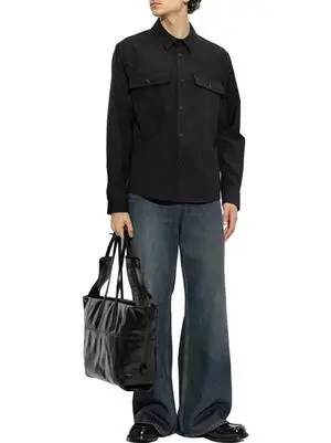 COURREGES Twill Workwear Shirt - Black