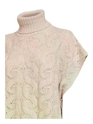 Etro Paisley-stitch Openwork Turtleneck Sweater - Neutrals