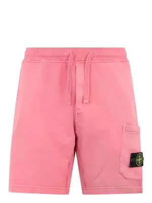 Stone Island 6200011 Organic Cotton Fleece Jogger Shorts - Pink