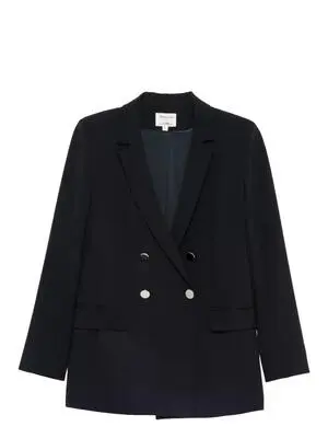 MAISON123 Florine Double-breasted Notched-lapels Blazer - Blue