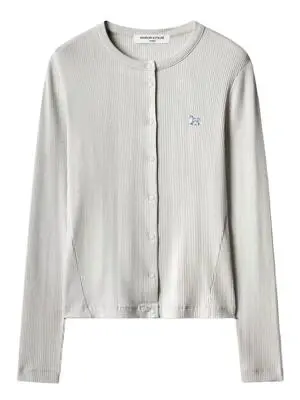Maison Kitsuné Baby Fox Ribbed-knit Cardigan - Grey