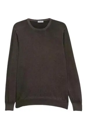 VENGERA Crew Neck Long Sleeve Sweater - Brown