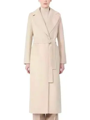 Max Mara Poldo Belted Wrap Coat Neutrals