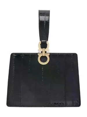 FERRAGAMO Mini Clutch In Eel Skin - Black
