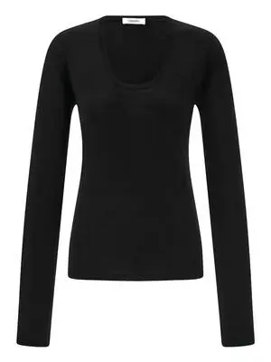 SALVATORE FERRAGAMO Ferragamo Black Wool Long-Sleeve Top