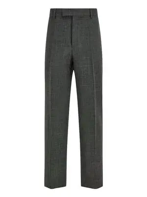 FERRAGAMO Wide-leg Chevron Trousers - Grey