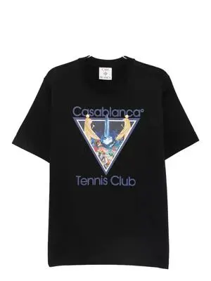 Casablanca Graphic-print Crew-neck T-shirt Black